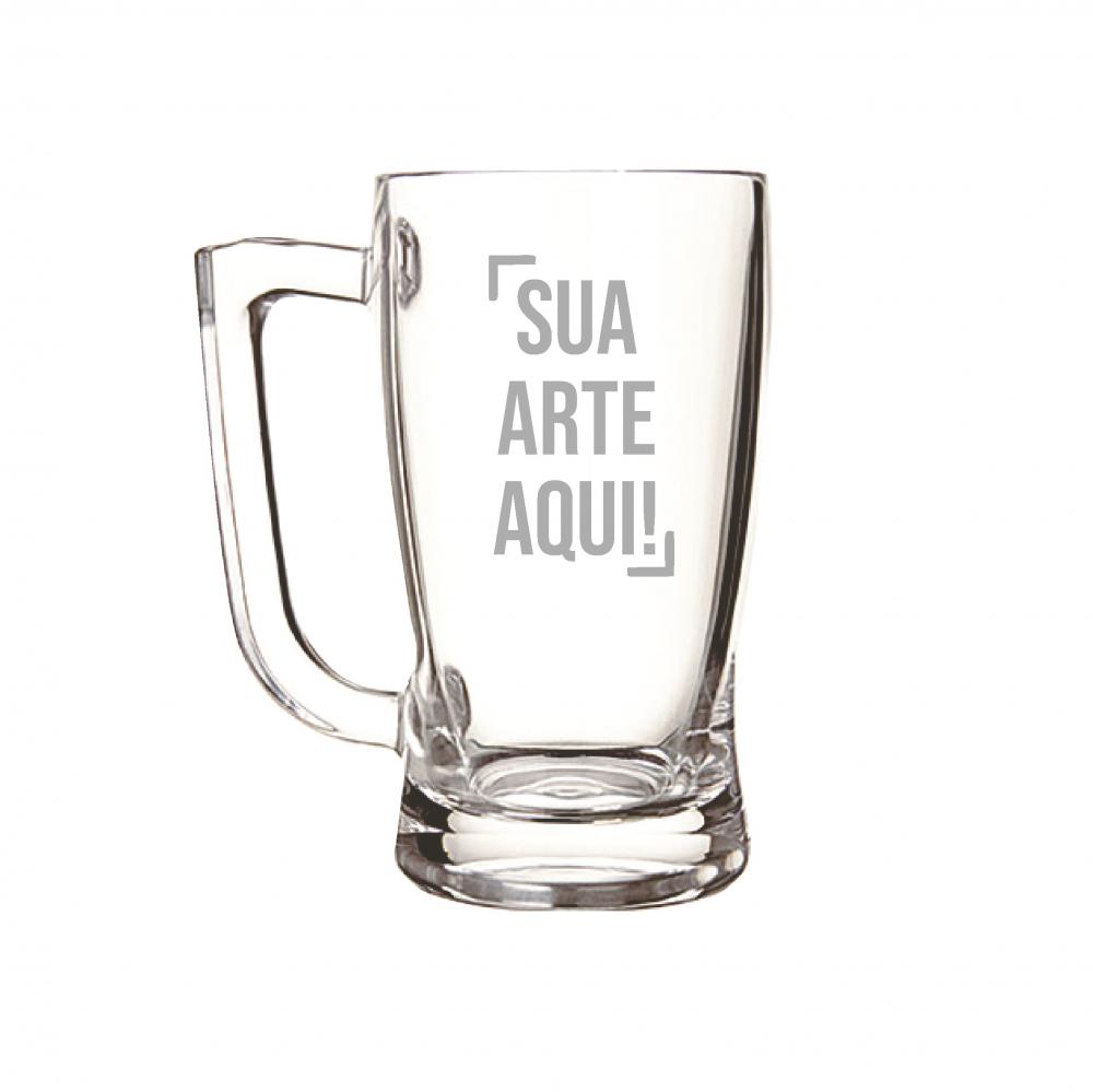 JATO DECORA | Caneca de chopp em vidro personalizada jateamento Taberna 340ml