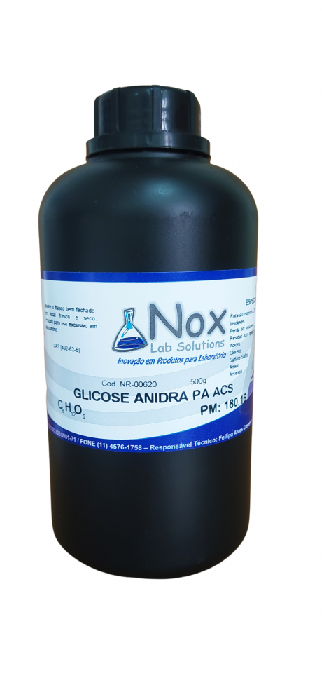 GLICOSE ANIDRA (DEXTROSE) PA ACS 500G : Reagentes Químicos : Nox Solutions
